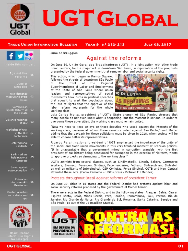 World UGT 212-213/2017 | PDF | Trade Union | International Labour ...