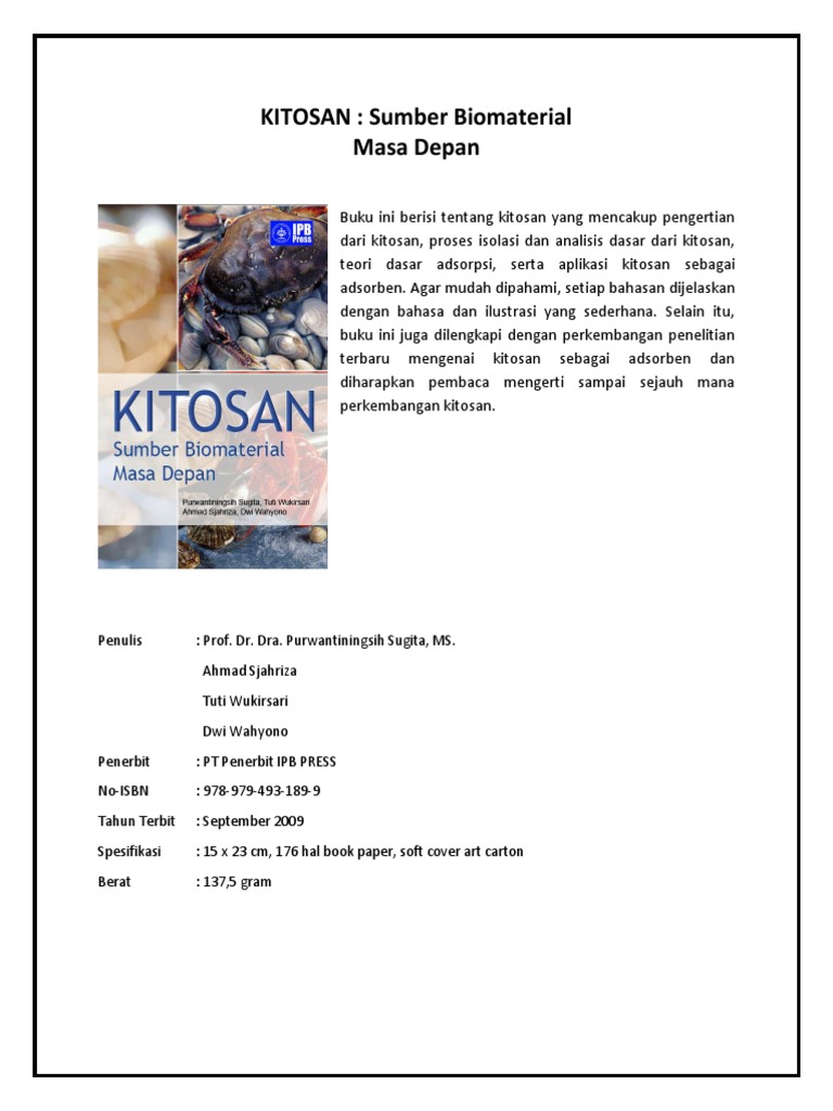 Sumber dan Aplikasi Kitosan | PDF