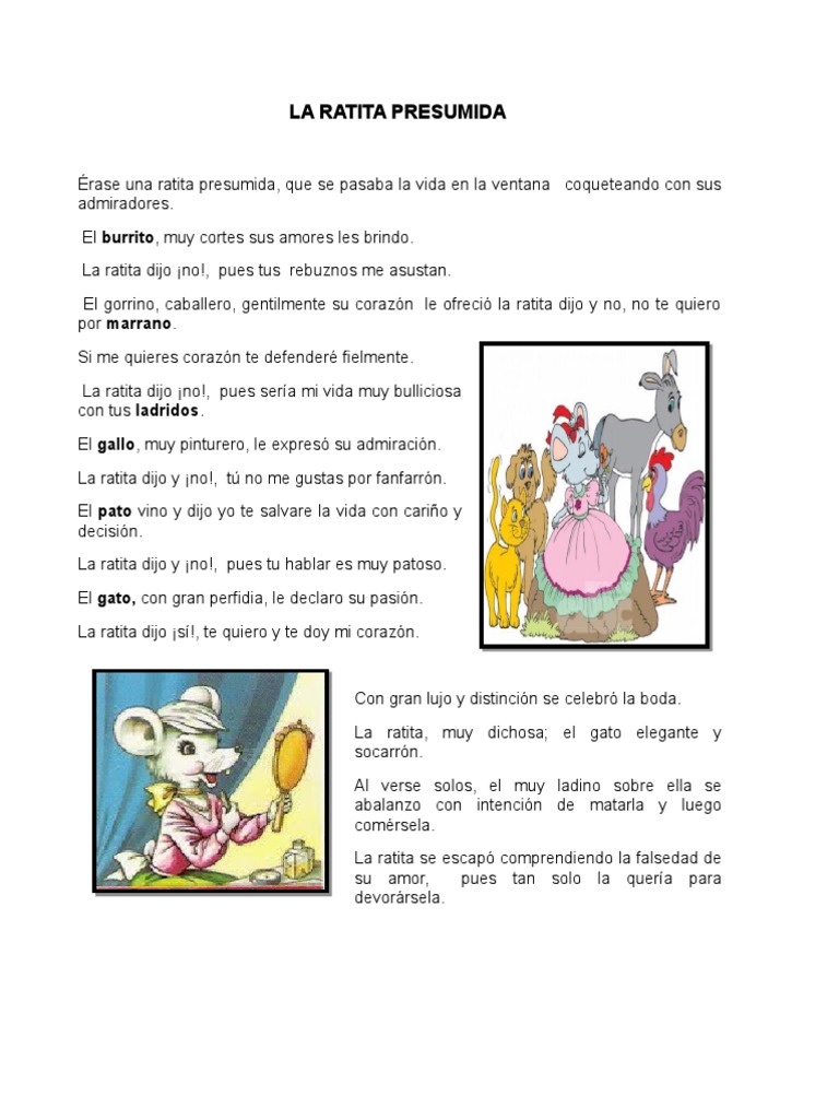 Cuento de la Ratita Presumida | PDF