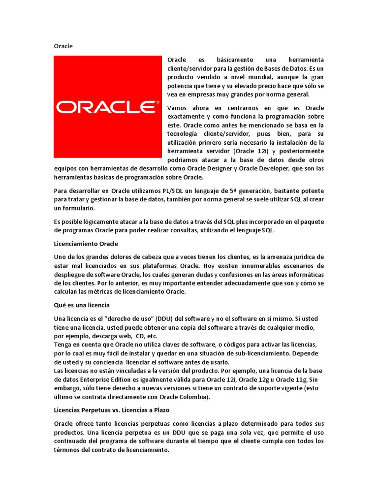 Oracle | PDF | Oracle Corporation | SQL