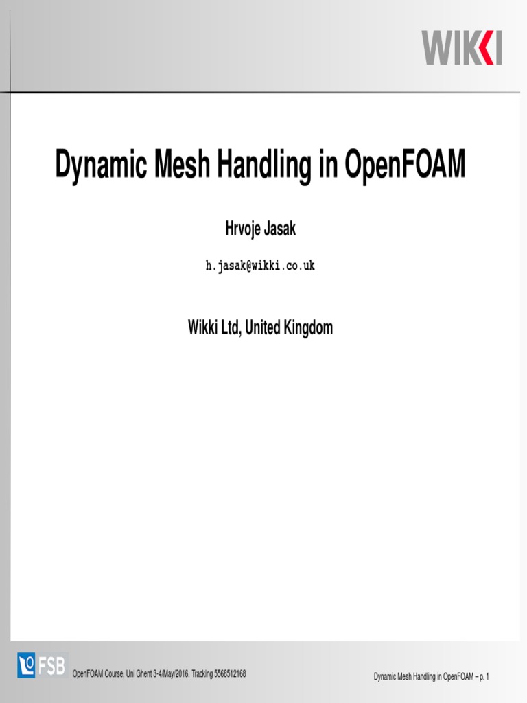 Dynamic Mesh Handling in OpenFOAM | PDF | Fluid Dynamics | Equations