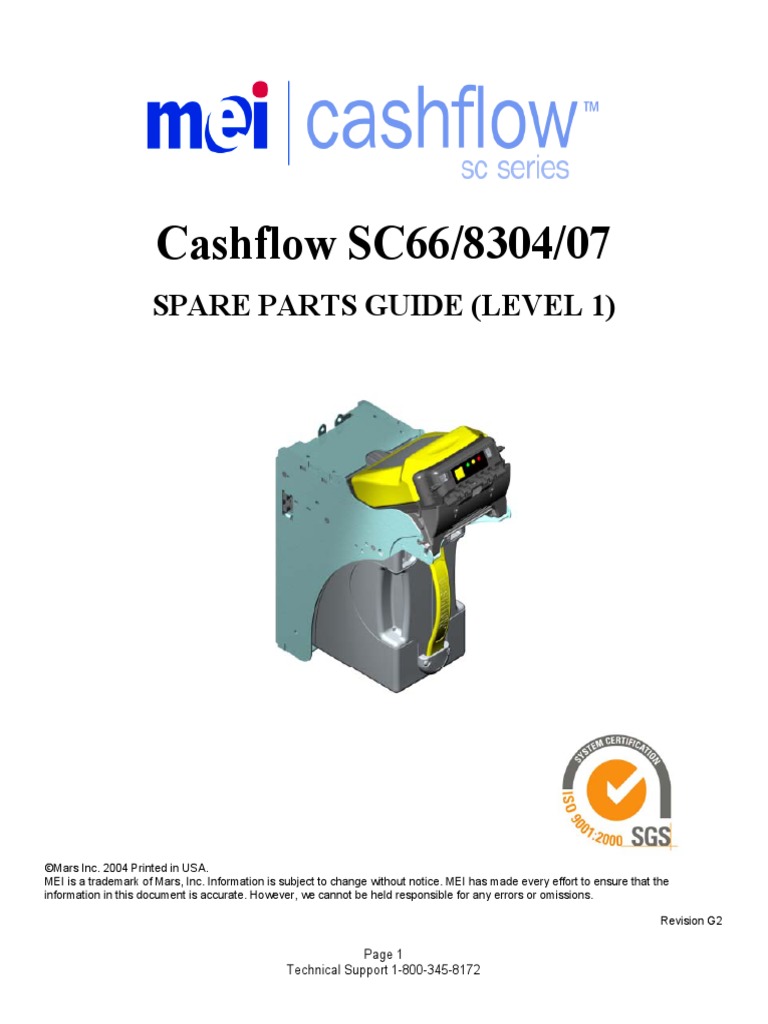 MEI Cashflow SC66/SC83 Parts Guide | PDF | Electrical Connector | Equipment