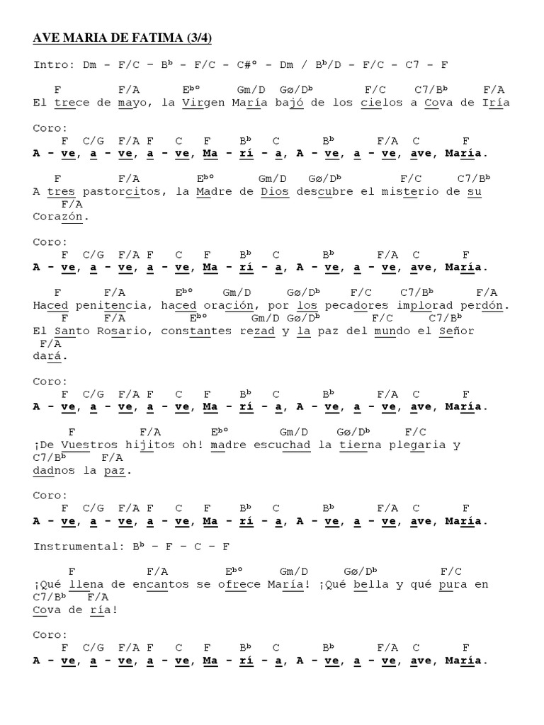 Ave Maria de Fatima | PDF