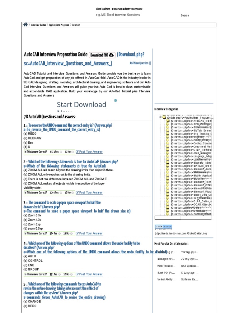 78 AutoCAD Interview Questions and Answers | Auto Cad | Command Line ...