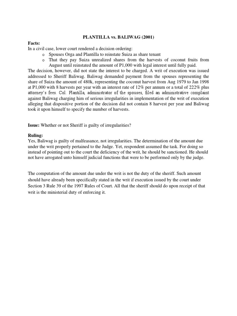 Sheriff Malfeasance in Execution Case | PDF