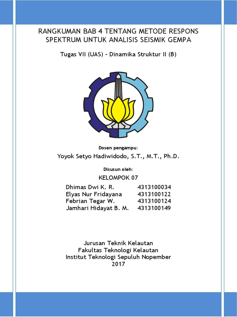 Rangkuman Bab 4 Tentang Metode Respons Spektrum Untuk Analisis Seismik Gempa | PDF