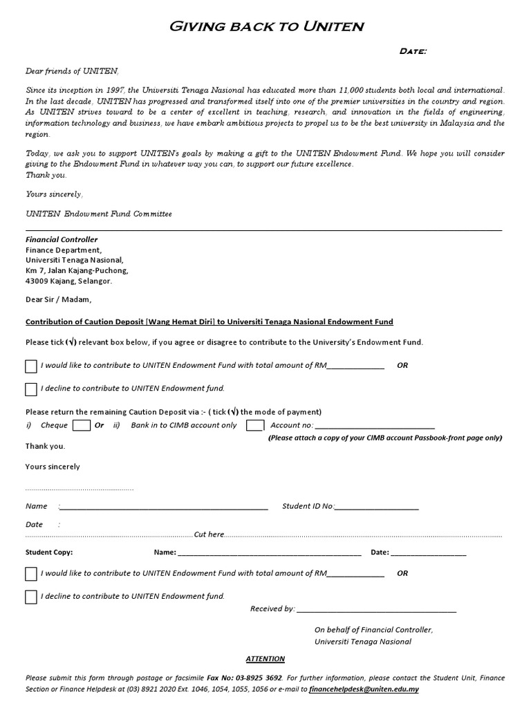 Contribution of Caution Deposit Form | PDF | Money | Financial Services