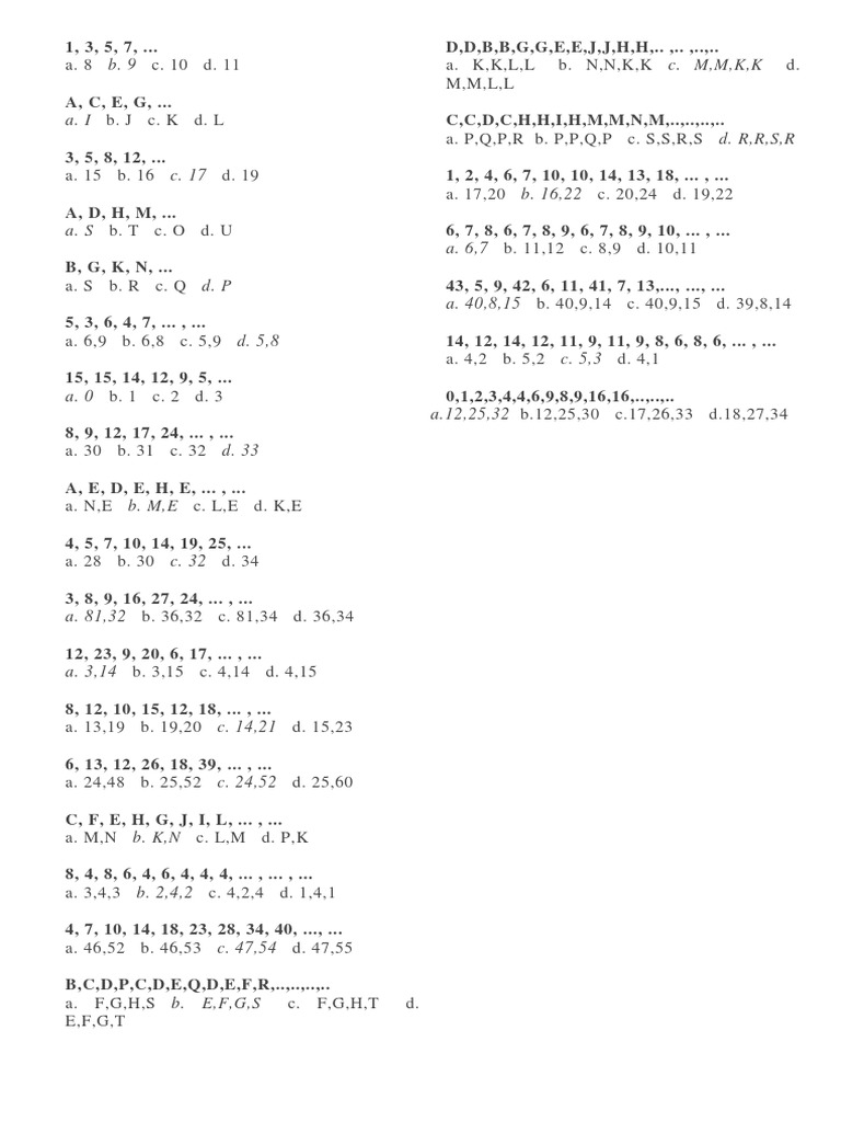 Deret Angka Dan Huruf | PDF