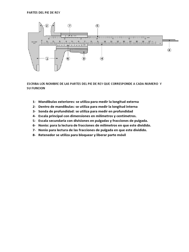 Partes Del Pie de Rey | PDF