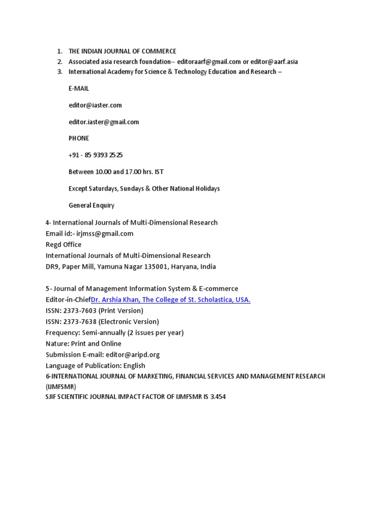 The Indian Journal of Commerce | PDF