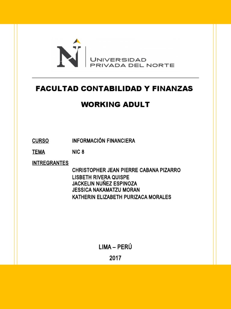 Analisis de La Nic 8 | PDF | normas internacionales de INFORMACION ...
