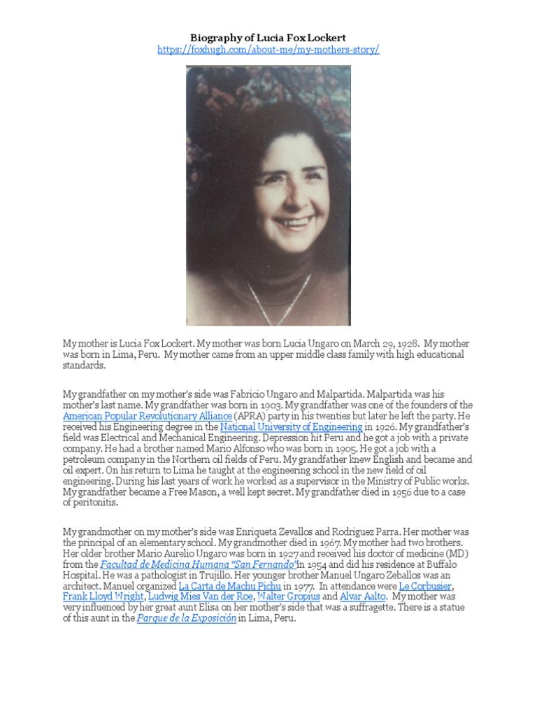 Biography of Lucia Fox Lockert | PDF | Argentina | Child Support