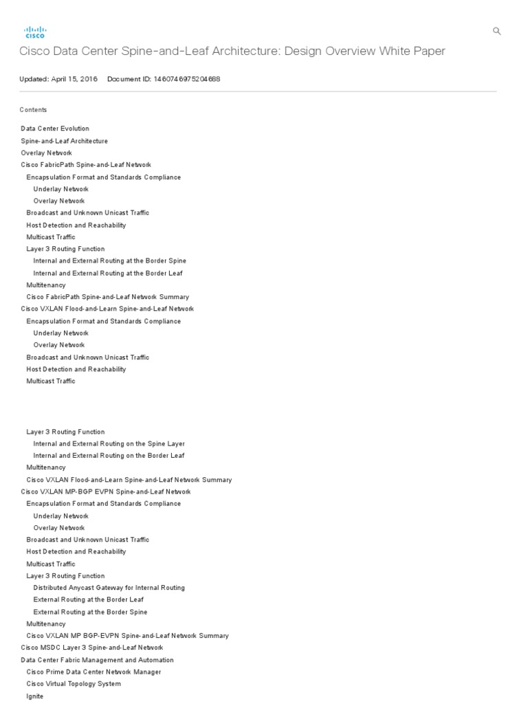 Cisco Data Center Spine-And-Leaf Architecture - Design Overview White ...