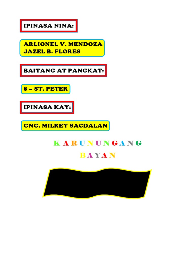 Ipinasa Nina: Arlionel V. Mendoza Jazel B. Flores Baitang at Pangkat: 8 ...