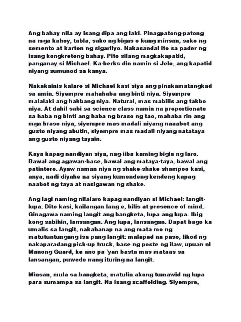 Ang Bahay Nila Ay Isang Dipa Ang Laki | PDF