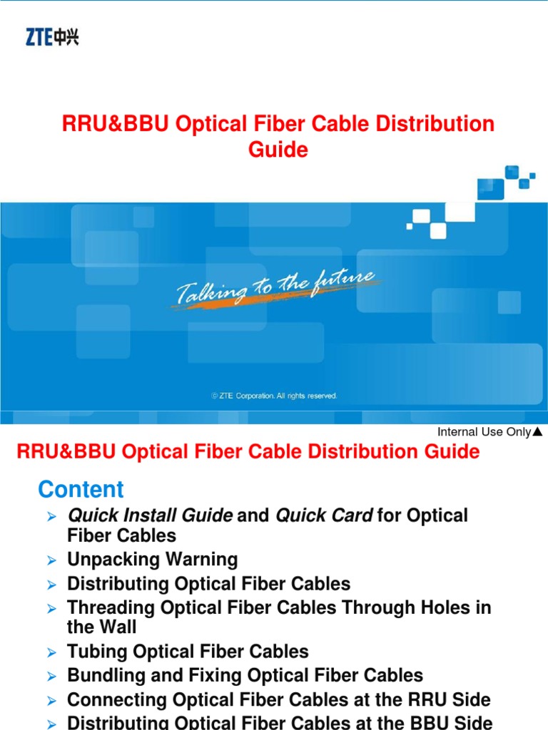 RRU-BBU Optical Fiber Cable Distribution Guide (GCUW) | PDF | Optical ...
