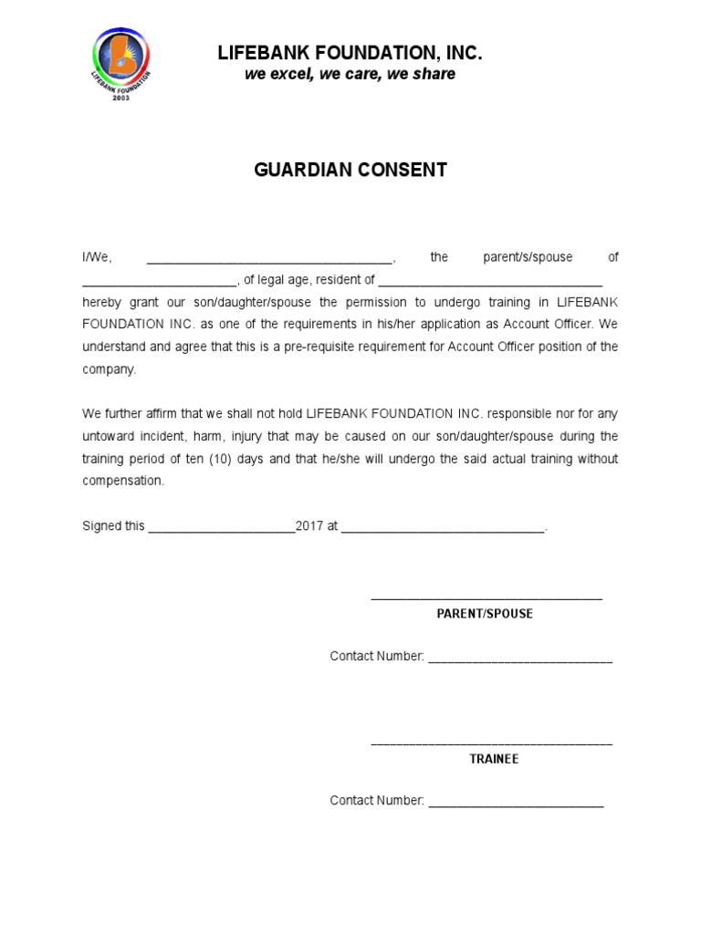 Waiver Guardian Consent | PDF | Government | Justice