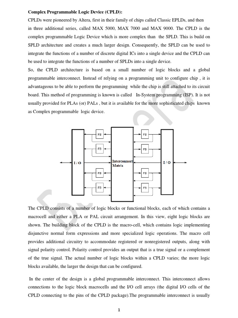 Complex Programmable Logic Device | PDF | Field Programmable Gate Array ...