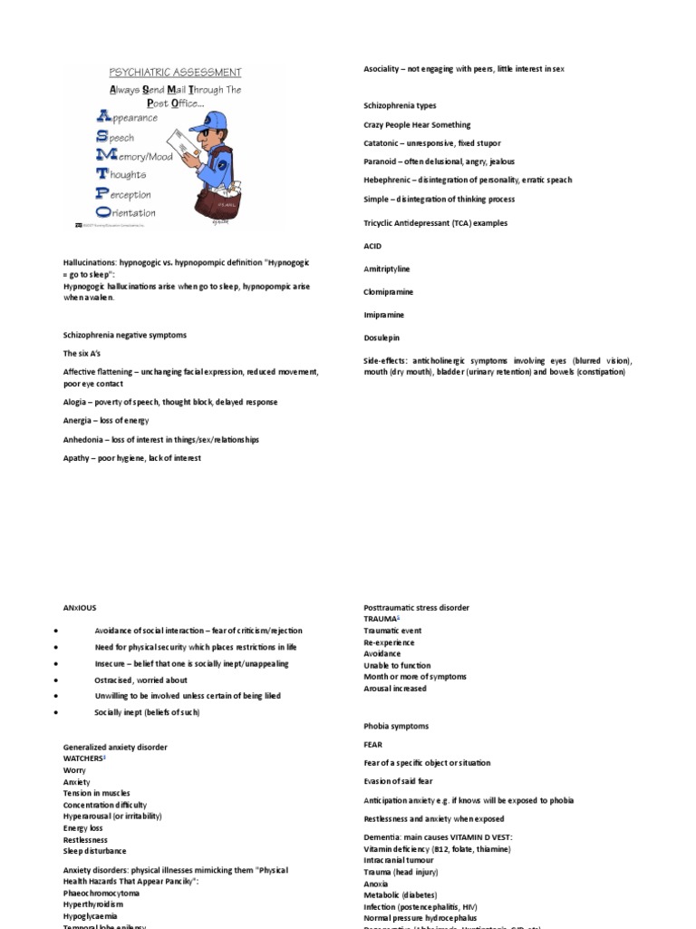 Psy Mnemonic | Personality Disorder | Anxiety Disorder