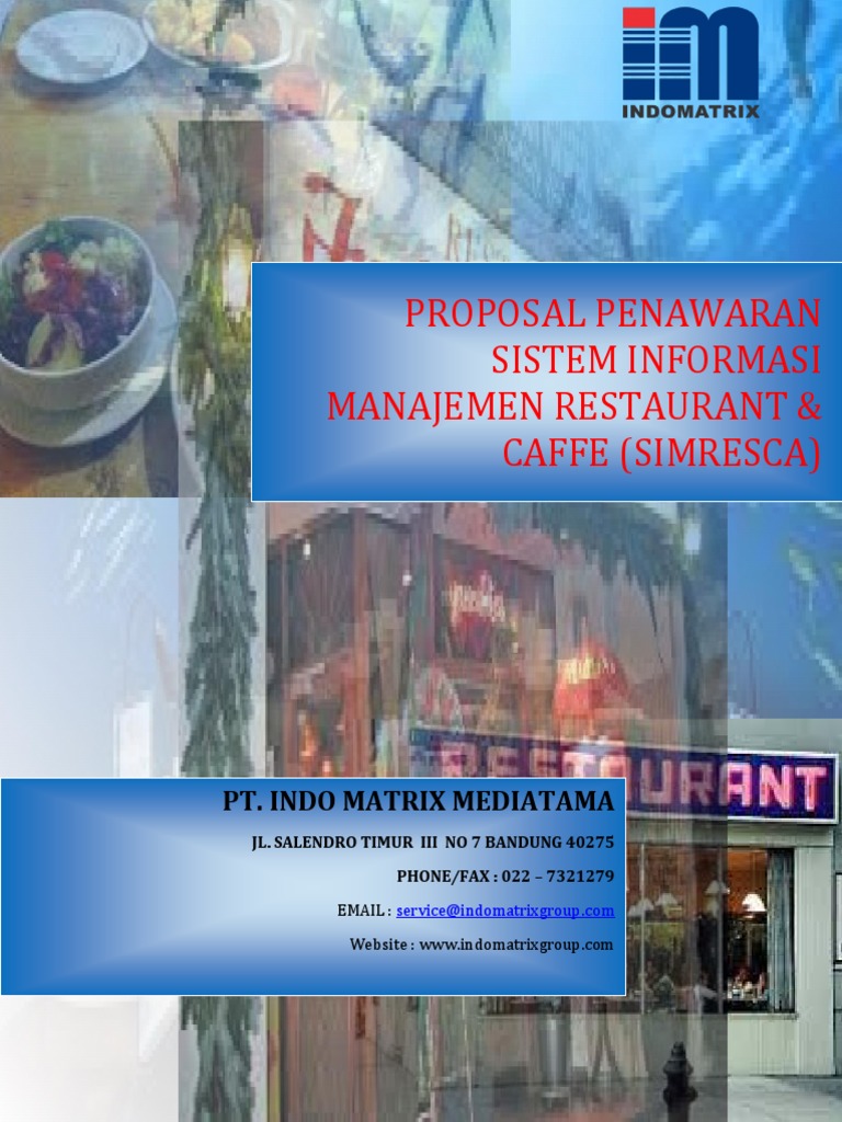 (Indomatrix) Proposal Restoran & Cafe | PDF