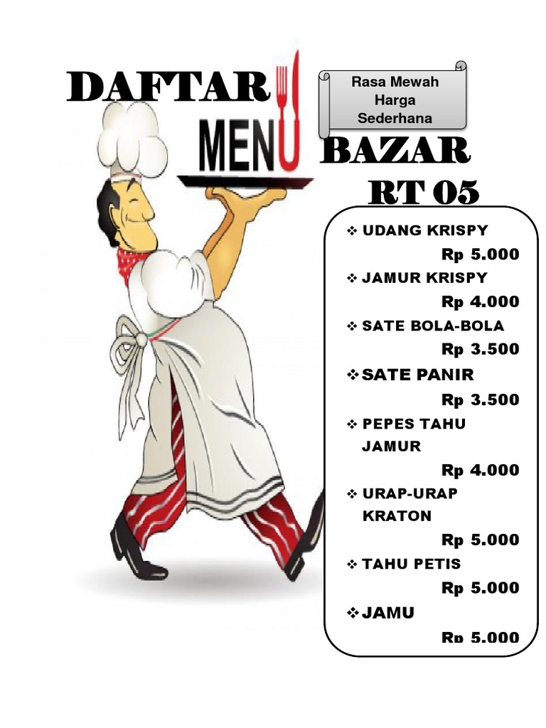 Daftar Menu Bazar | PDF
