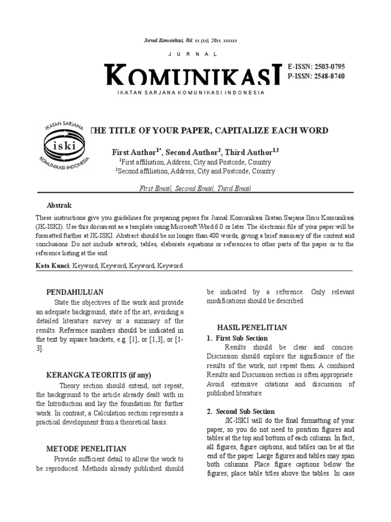 JK-ISKI Paper Submission Guidelines | PDF | Chemistry | Physical Sciences