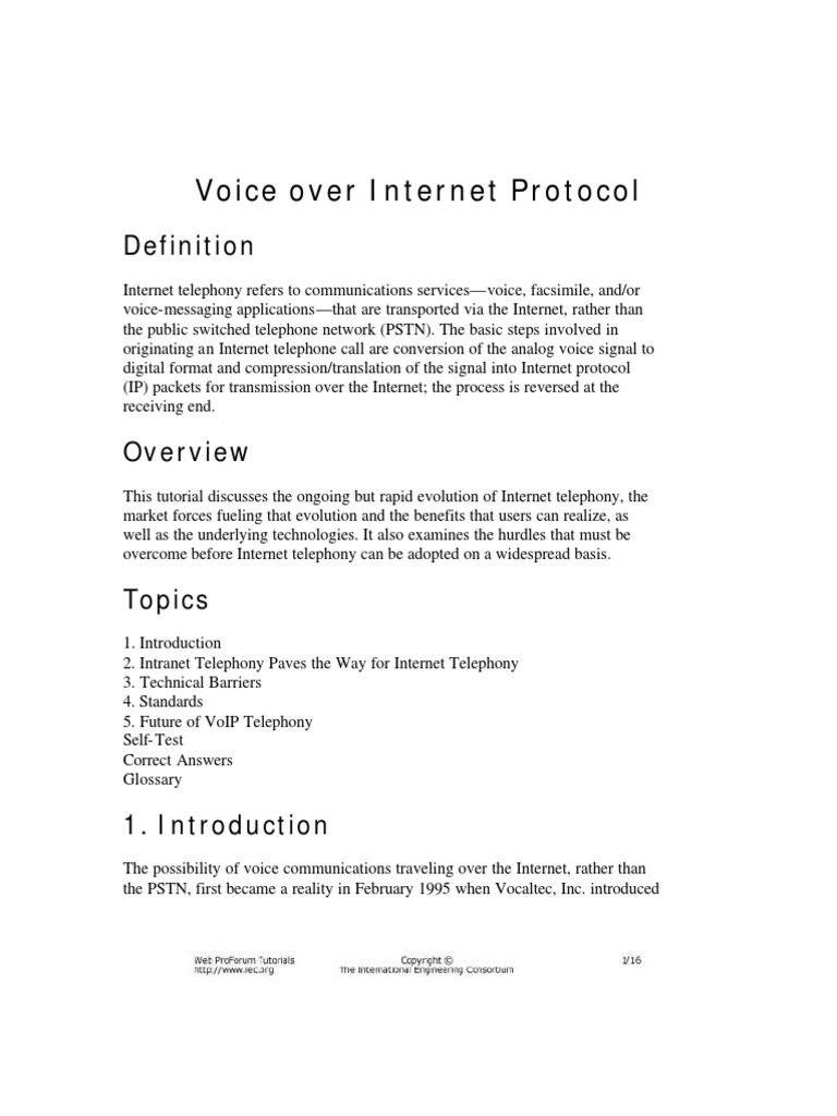 VoIP Tutorial PDF | PDF | Voice Over Ip | Telephony