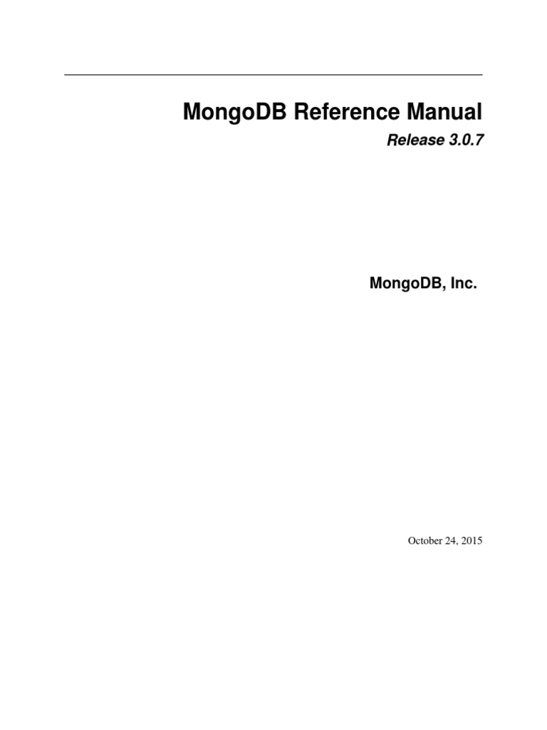 MongoDB Reference Manual Master | PDF | Mongo Db | Portable Document Format