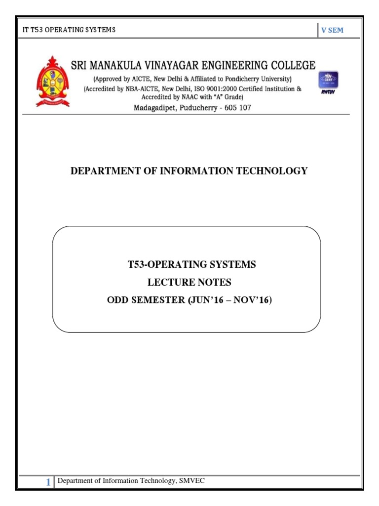 OS - All-5-Unit | PDF | Process (Computing) | Operating System