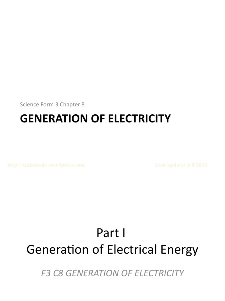 Electricity Generation Methods Explained | PDF | Electric Generator ...