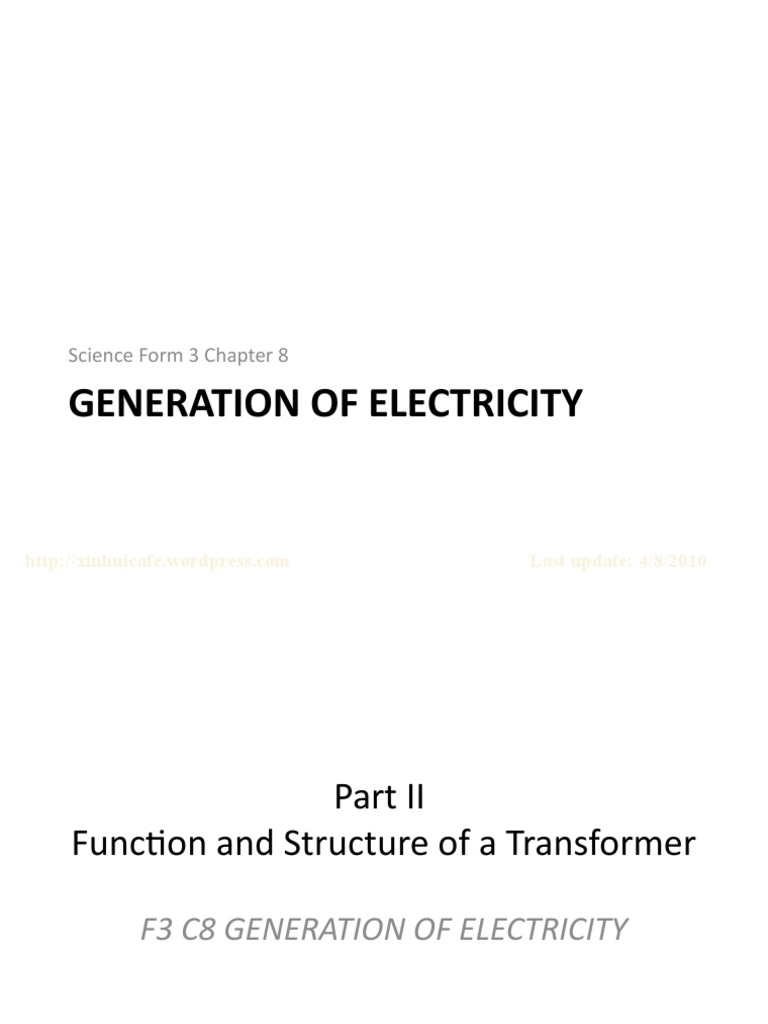 Science F3 C8-PPT-Part II Transformer | PDF | Transformer | Inductor