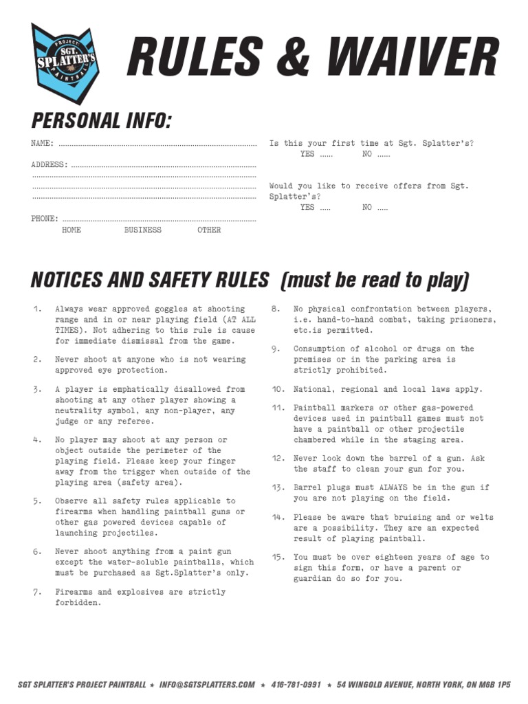 SGT Splatters Waiver | PDF | Gun | Government