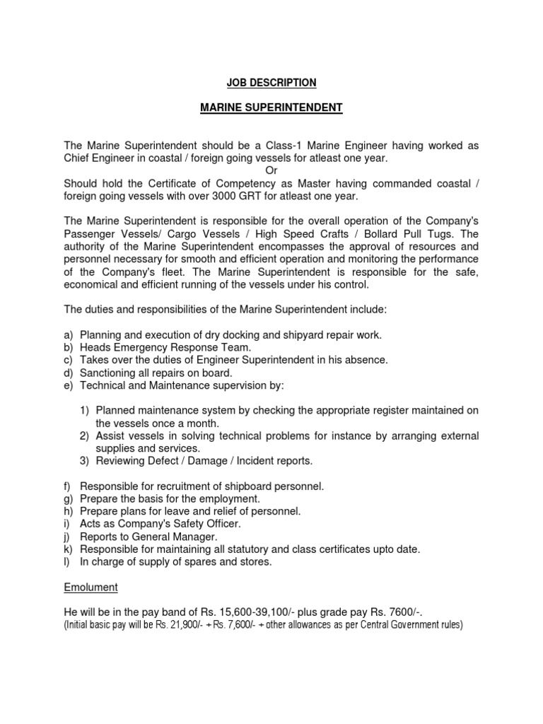 Marine Superintendent 2012 Pdf Water Transport Shipping