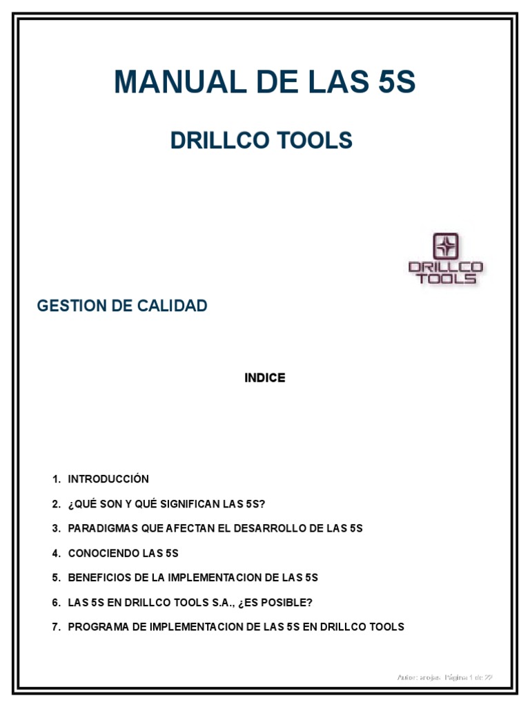Manual de Las 5S | PDF | Calidad (comercial) | Residuos