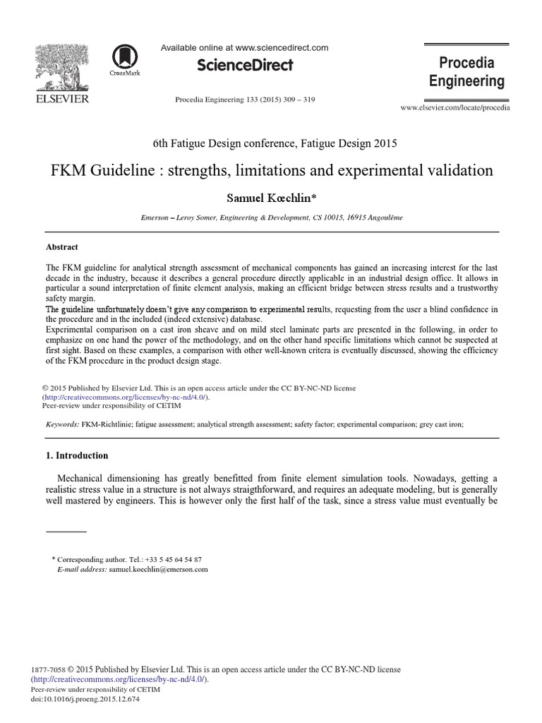 FKM Guideline: Strengths, Limitations and Experimental Validation | PDF ...