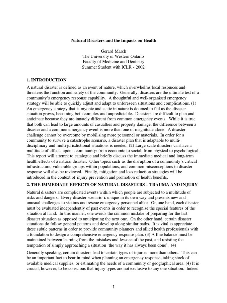 Natural Disasters and The Impacts | PDF | Tropical Cyclones | Emergency