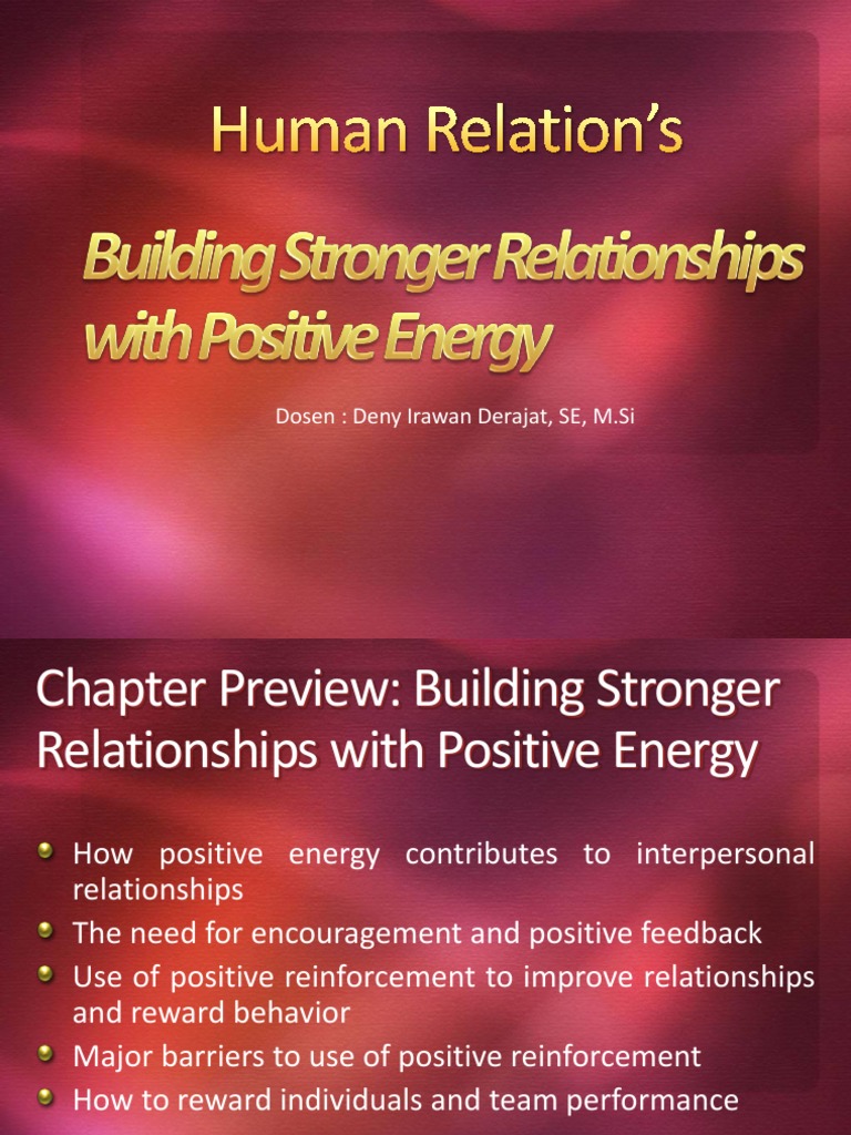 Materi 11 Building Stronger Relationships With Positive Energy | PDF ...