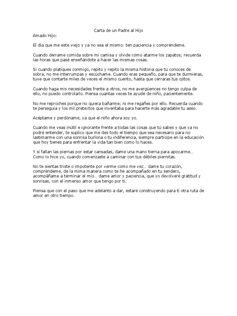 Carta De Un Padre Al Hijo Pdf