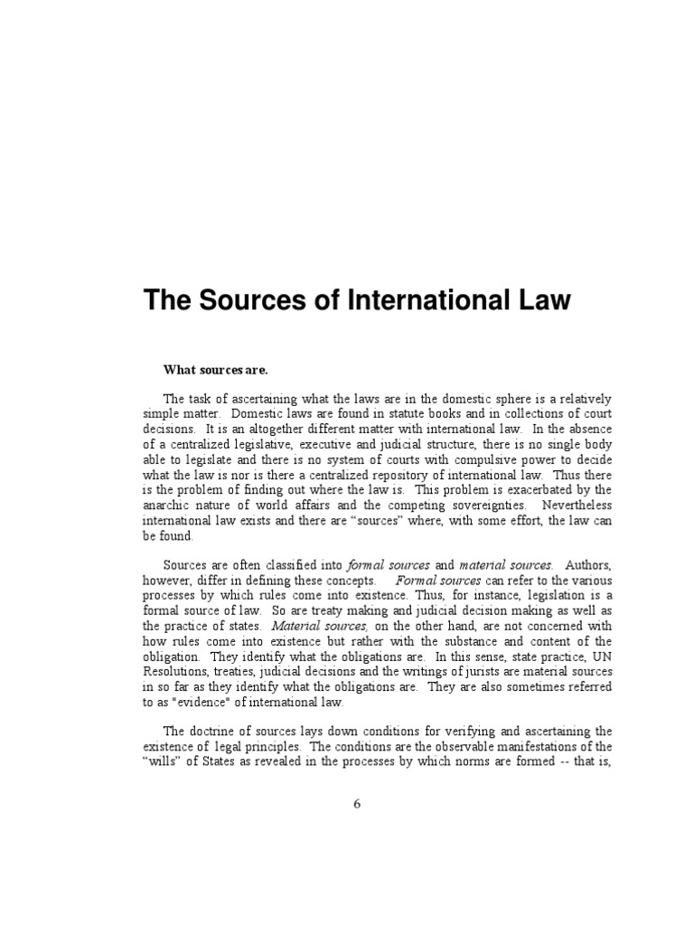Sources of Law | PDF | International Law | Treaty