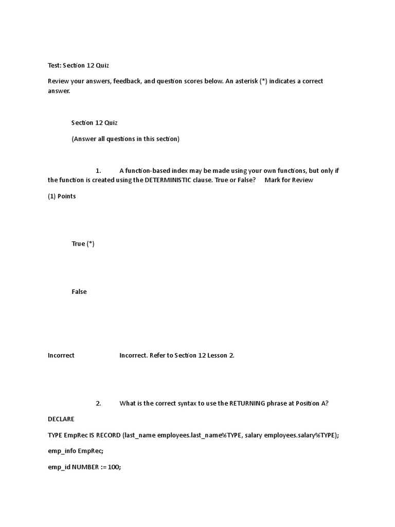 Section 12 | PDF | Pl/Sql | Sql