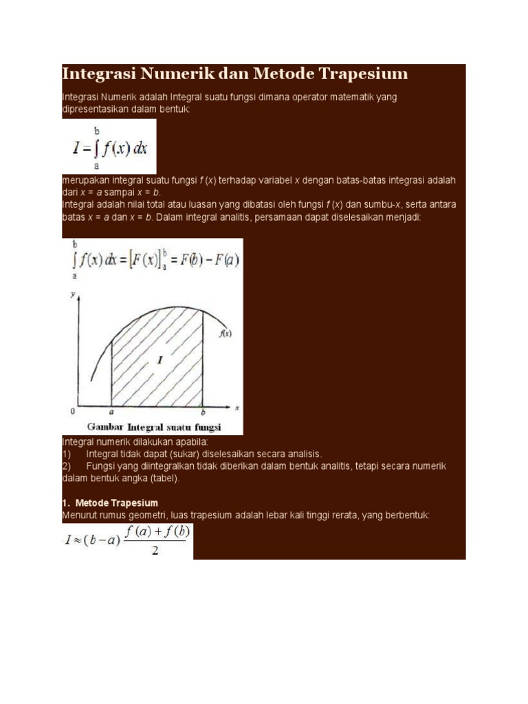 Integral Pendekatan Trapesium | PDF