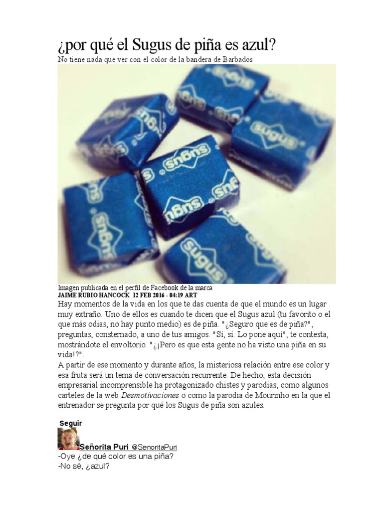 Historia Del Sugus | PDF | Plantas | Alimentos