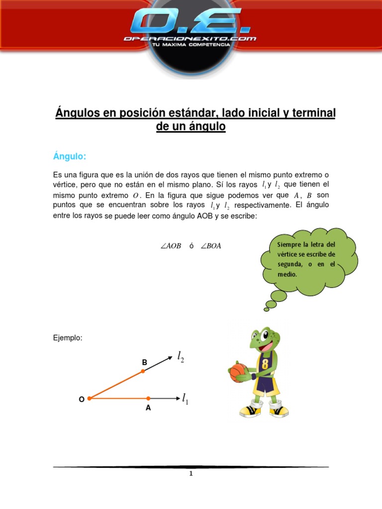 Lado Inicialy Terminal de Un Angulo