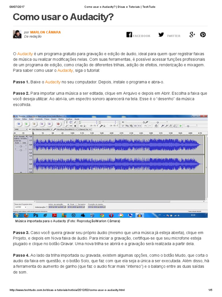 Como Usar o Audacity | PDF | MP3 | Som