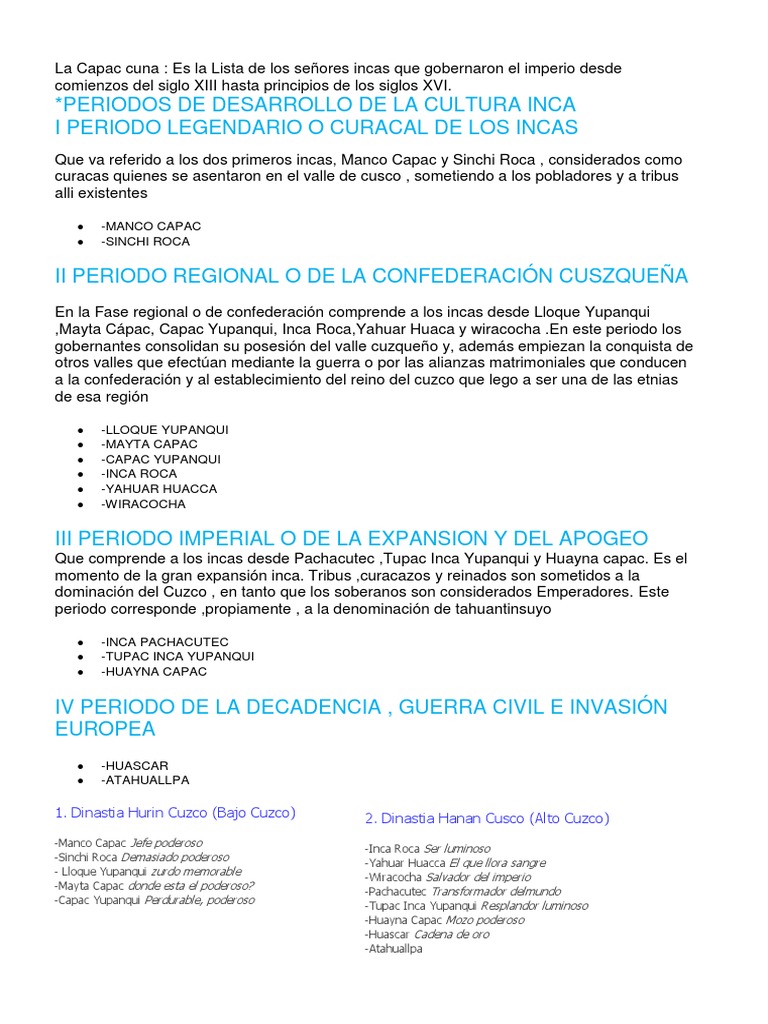 La Capac Cuna | PDF