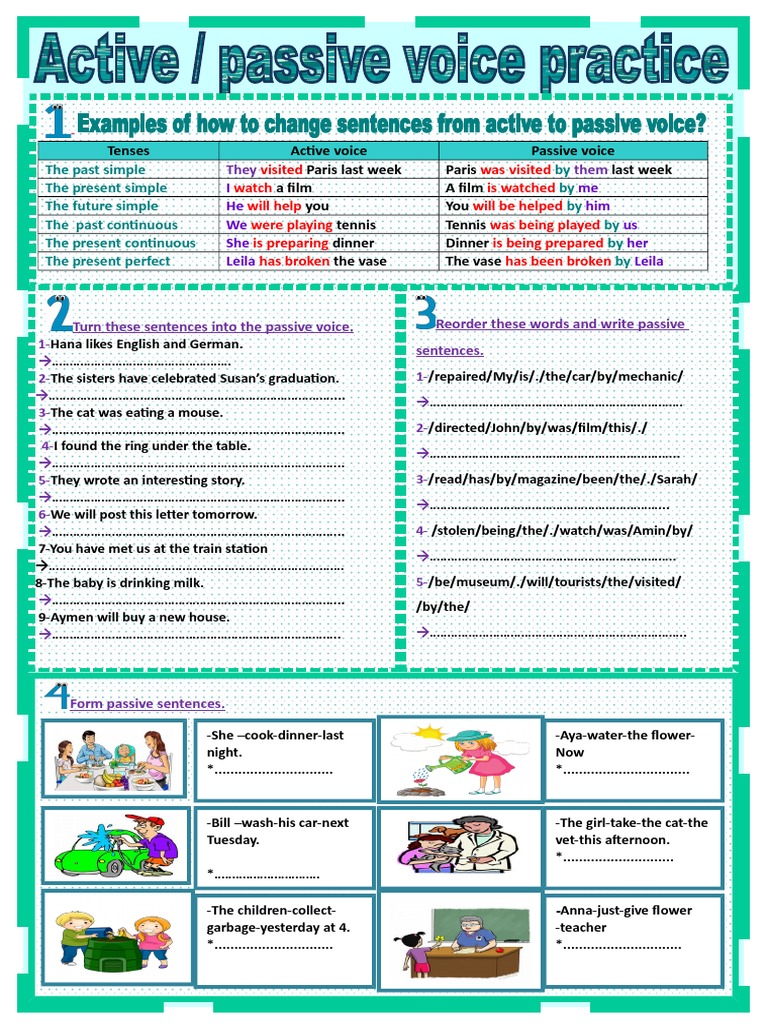Active Pasive Voice Practice | PDF | Onomastics | Language Mechanics