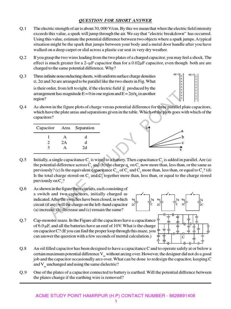 Capacitor Qbank | PDF | Series And Parallel Circuits | Capacitor