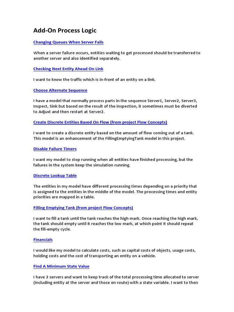 Add-On Process Logic and Simulation Enhancements | PDF | Object ...