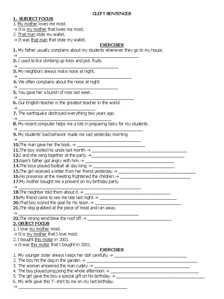 Cleft Sentences | PDF