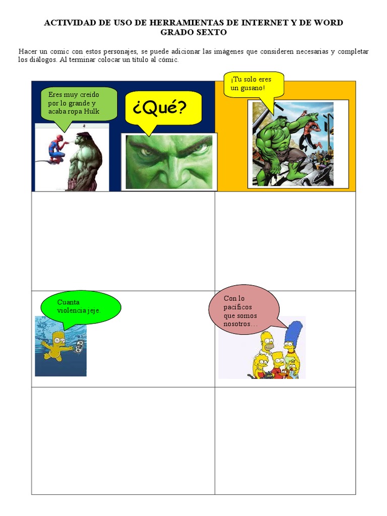 Crear Comic Con Word | PDF